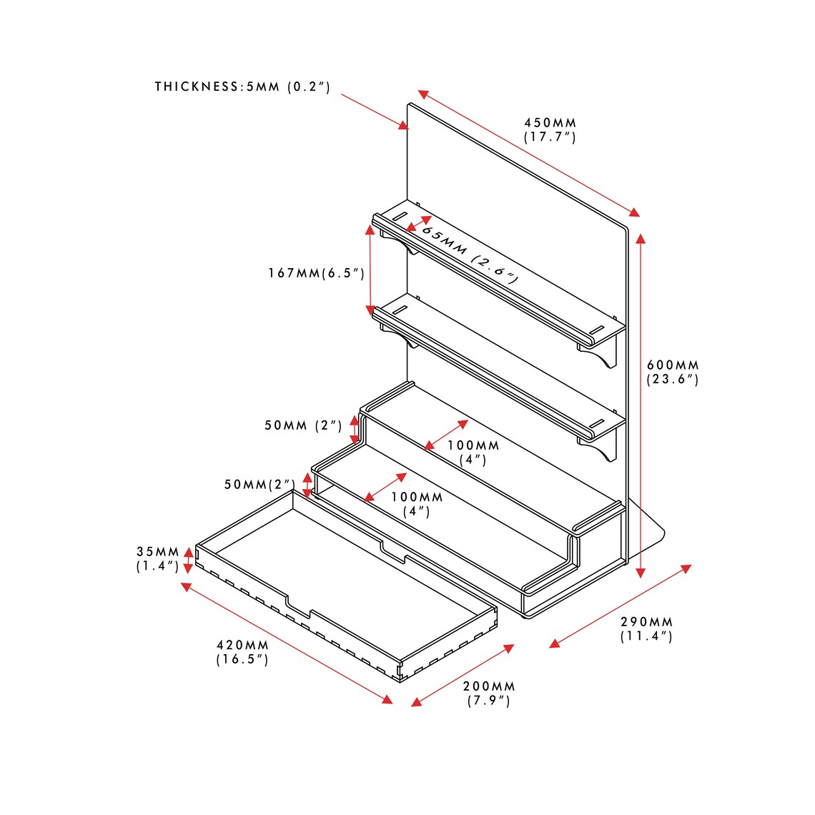 450x600mm 2 Tiers Shelf Product Display Stand With 2 Steps / - Etsy
