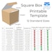 Square Box Dieline Template | Cube Box Template | Classic Box Template ...