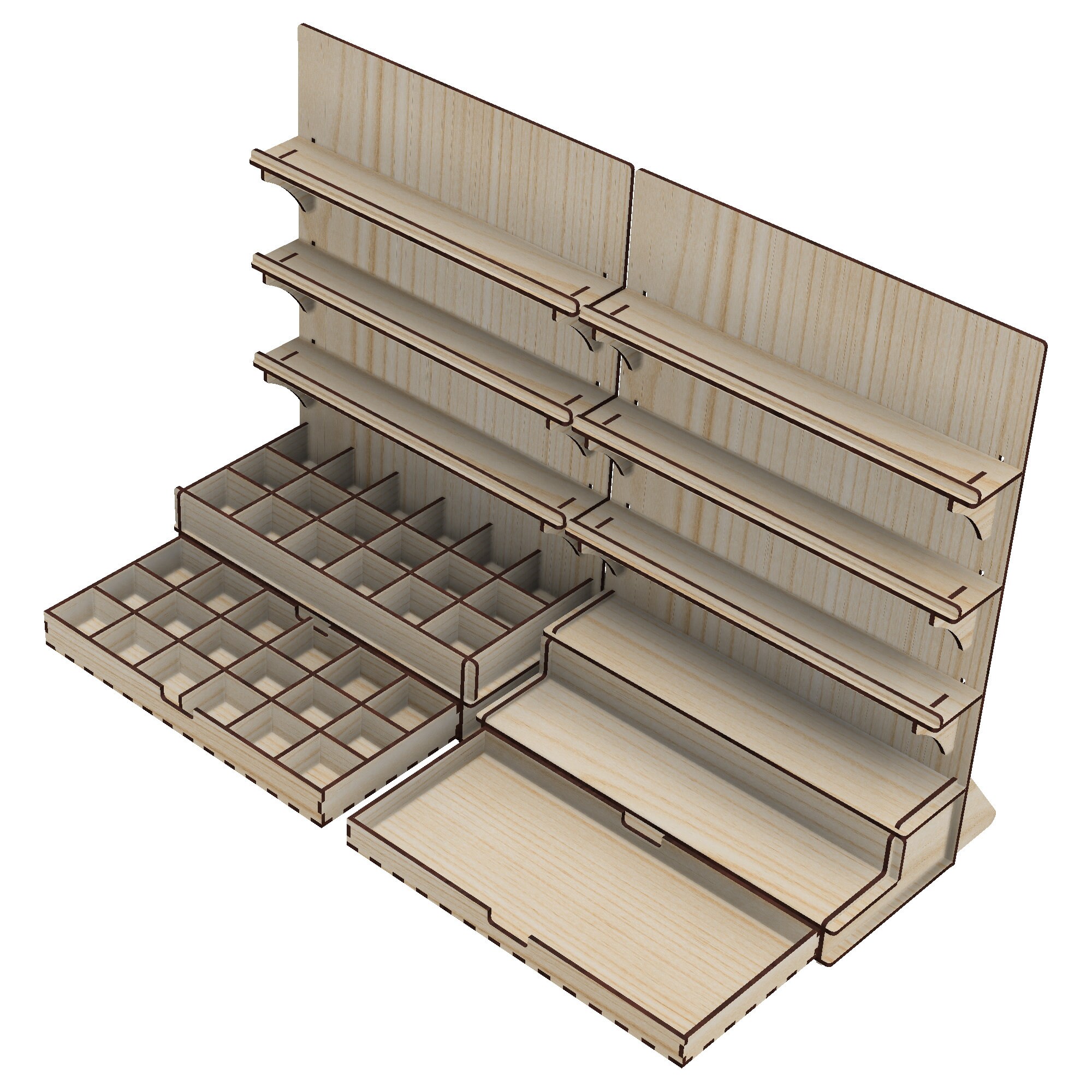 450x600mm 3 Tiers Shelf Product Display Stand With 2 Steps With 18 ...