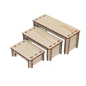 3 Tier Nesting Shelf Riser Display Stand, Display Shelf, Product Riser, Laser Cut Template ...