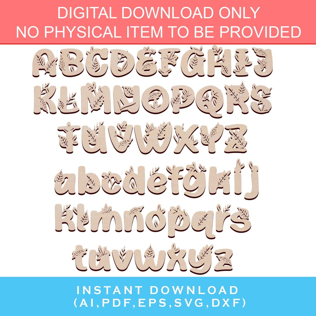 Leaf-themed Alphabet - Fun Leaves Alphabet, Leaf Font, Leaf Letter for ...