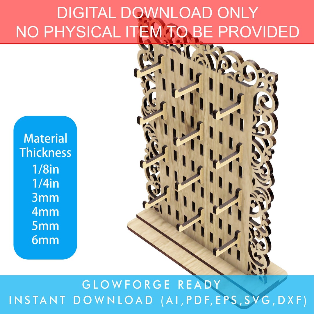 Lace Pattern Edge Pegboard Style Jewelry Display Svg, Keychains Display ...