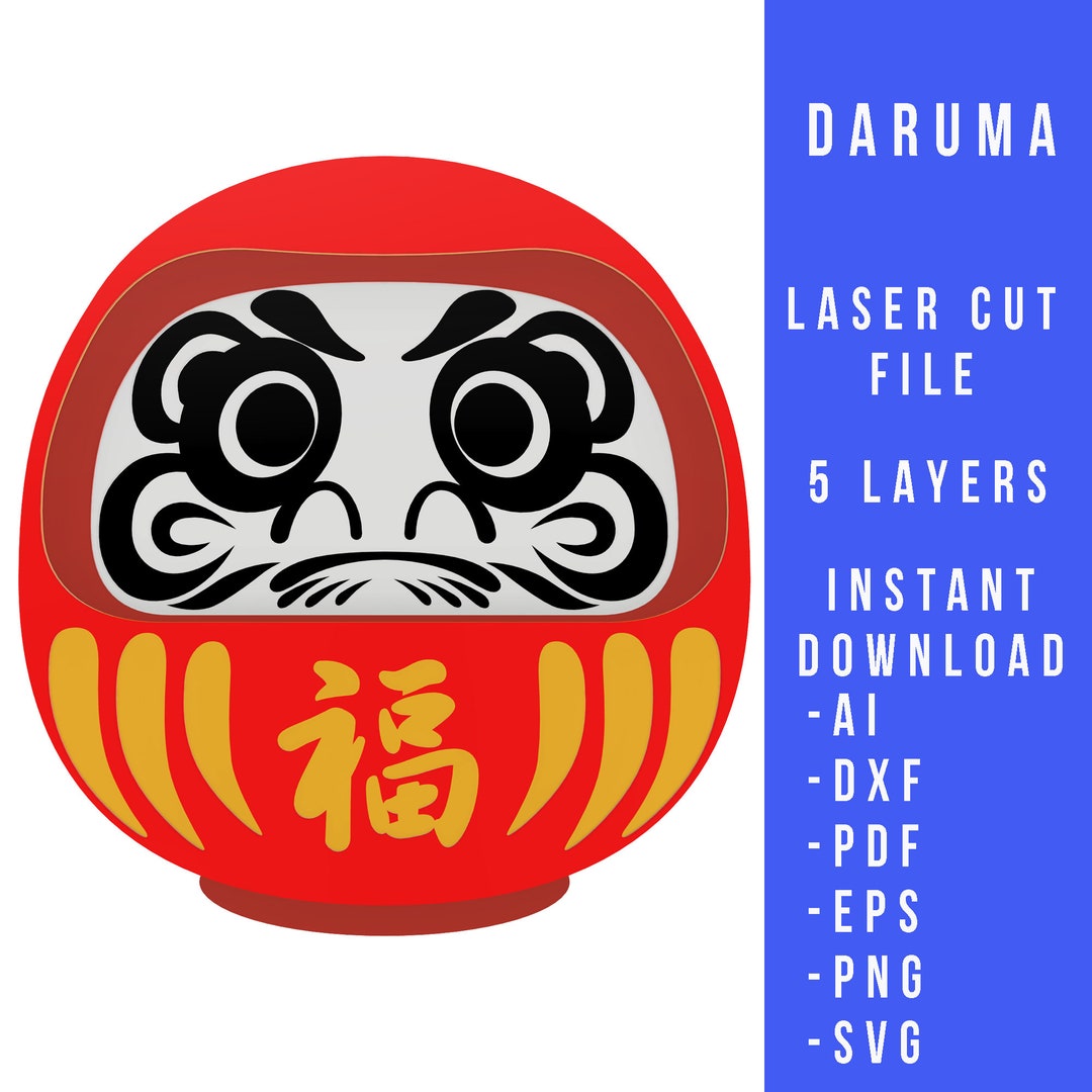 Japan Culture Daruma Layered Design for Laser Cut Files, 5 Layers, Multilayer SVG Laser Cut ...