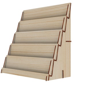 Laser Cut File for 5 Tier Display Stand 18" Shelf Tilted Display ...
