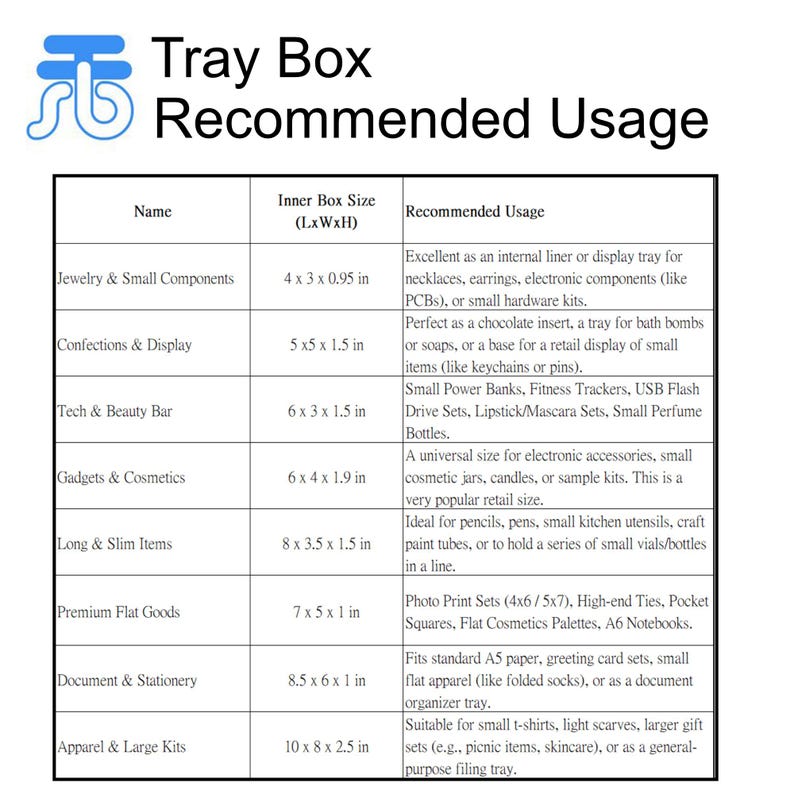 Tray Box Dieline Template Bundle, 8 Sizes | SVG, PDF, AI Vector Cut ...
