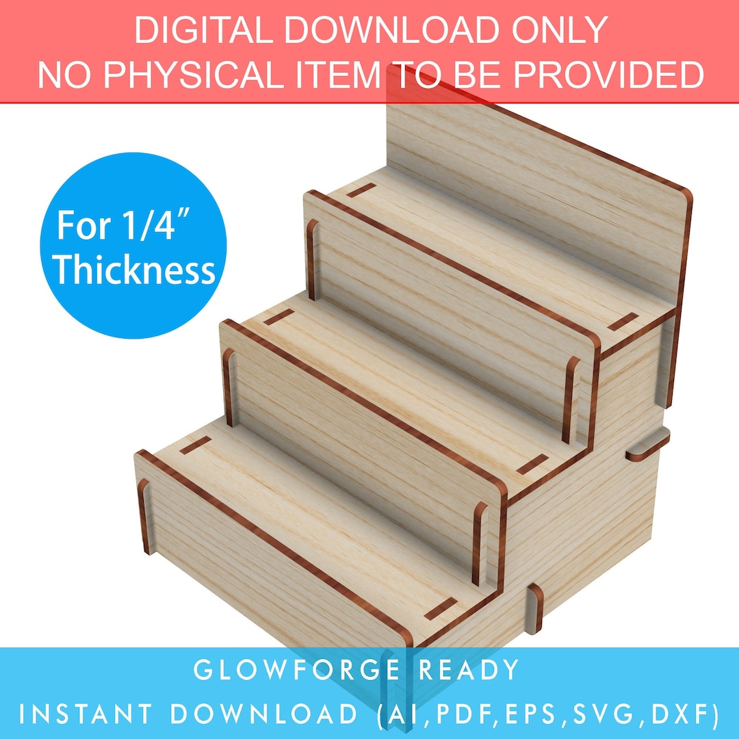 Laser Cut File for 3 Tier Retail Display Stand for Products, Craft and ...