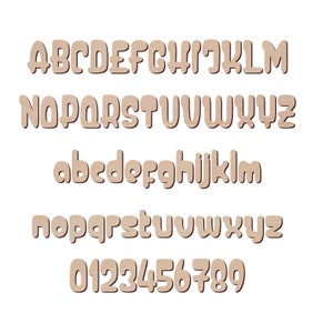 Vector Laser Cut Lettering Alphabet Cute Baby Font Wooden Letter A-Z, 0 ...