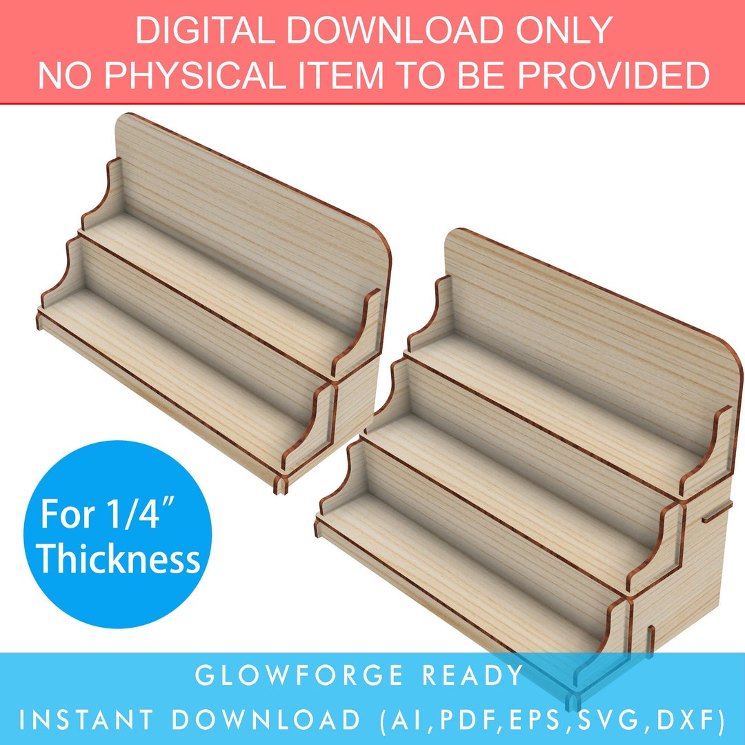 Laser Cut File for Collapsible Vendor Display Shelves, 2 Tiers and 3 ...