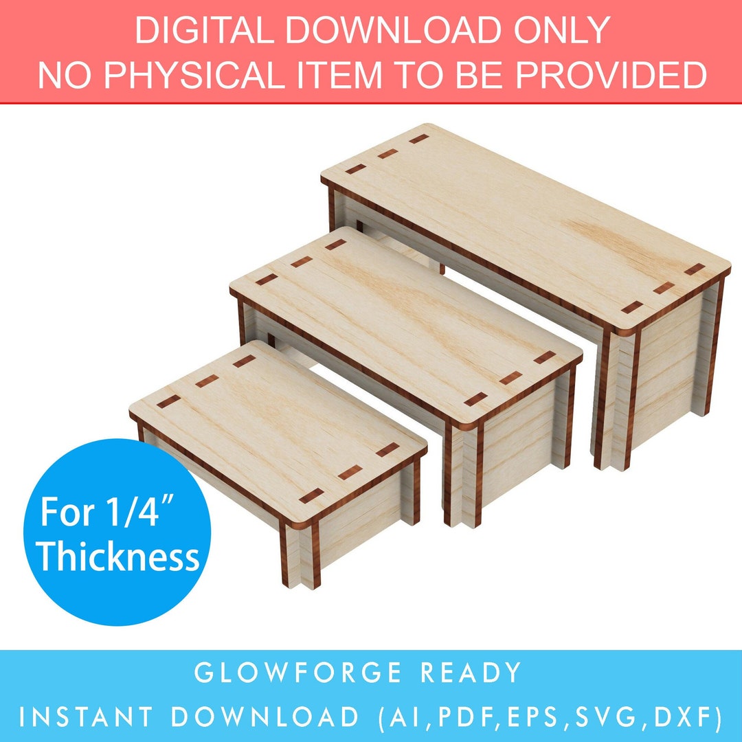 3 Tier Nesting Shelf Riser Display Stand, Display Shelf, Product Riser ...