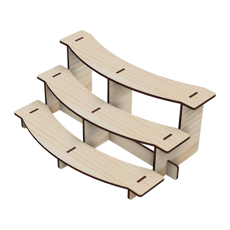 3 Layers Curved Retail Table Display Stand With Shelves for - Etsy