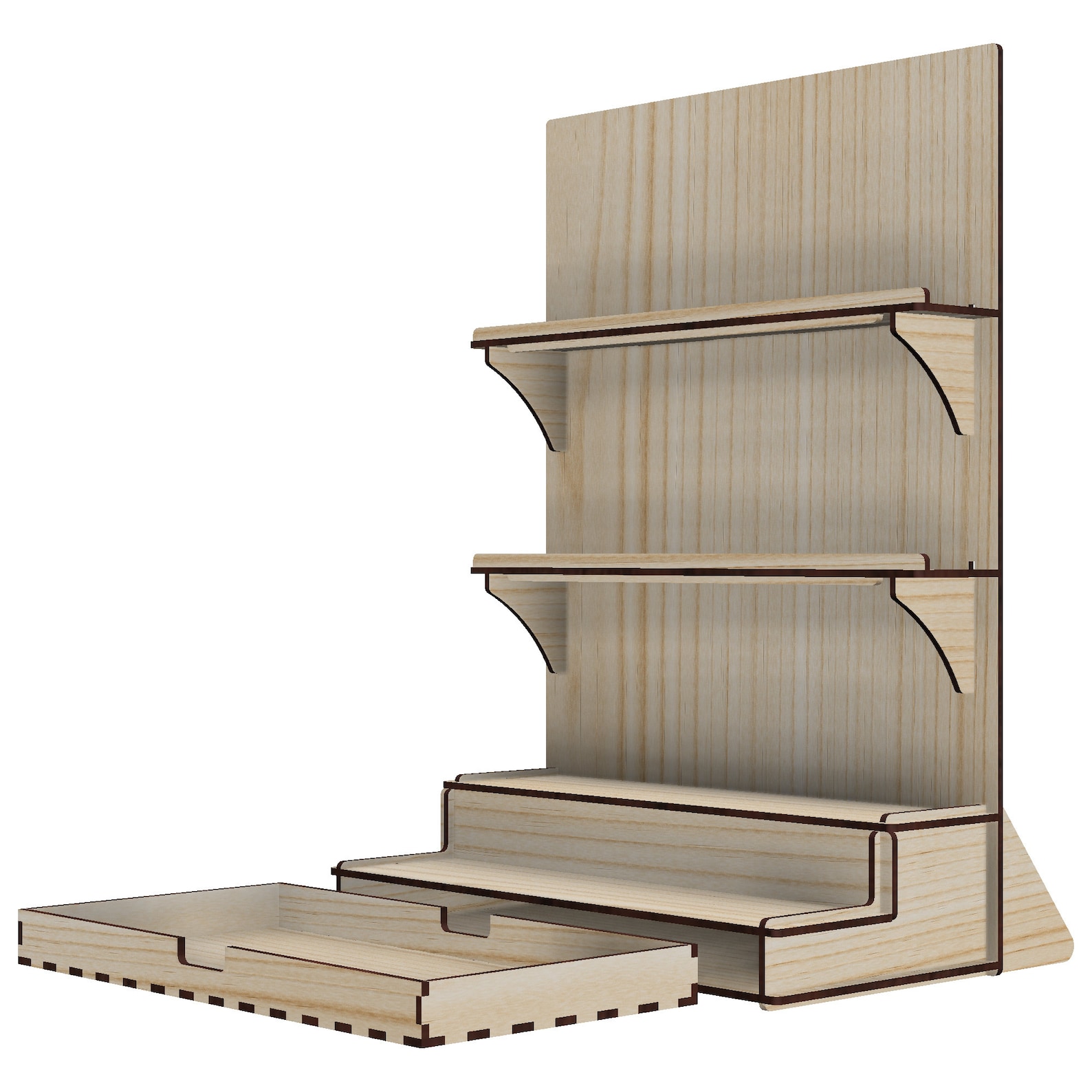 450x600mm 2 Tiers Shelf Product Display Stand With 2 Steps / - Etsy