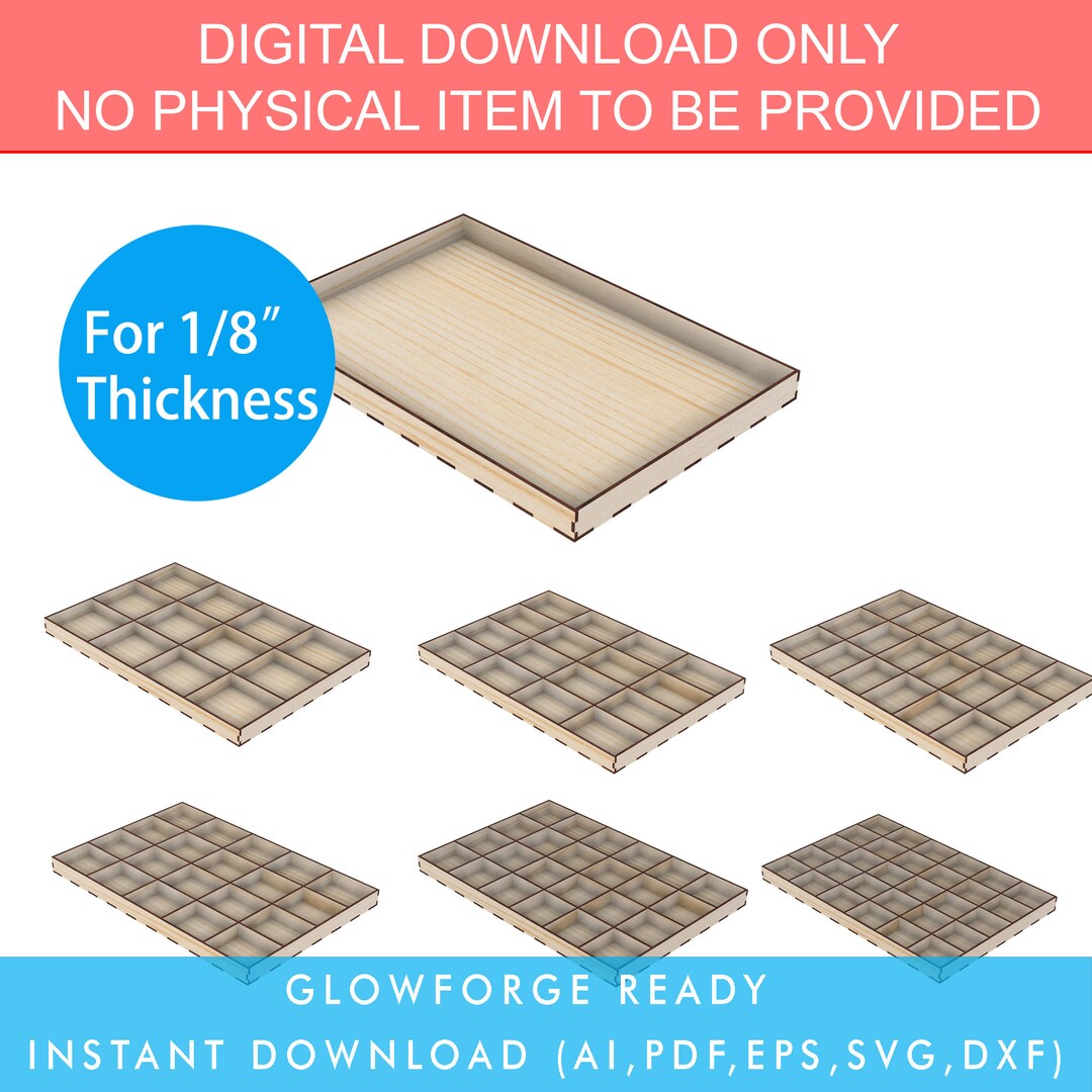 Laser Cut Template 7 Different Compartments Grid Case Insert - Etsy