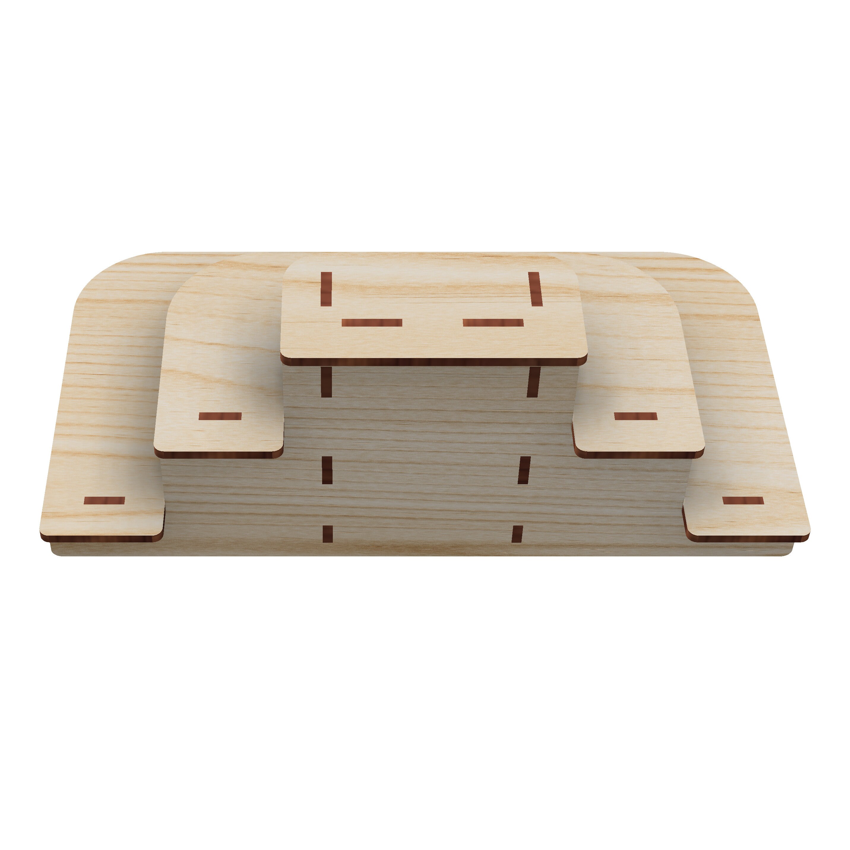 3 Layers Retail Table Display U Shape Stand With Shelves for - Etsy