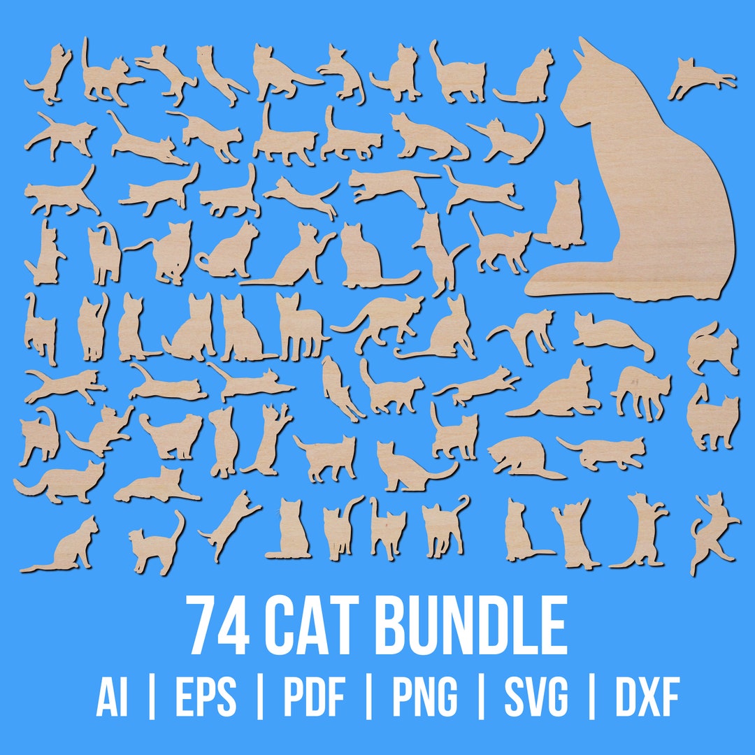 74 Cat Svg Bundle, Cat SVG Files for Cricut, Cat SVG Bundle Hand Drawn ...