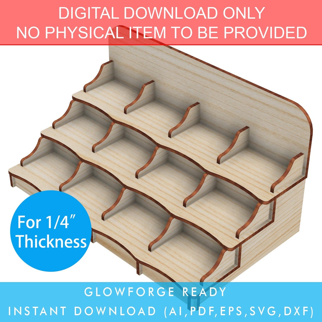 Collapsible Soap Display Stand With 12 Pockets Laser Cut Display File Soap Bars Holder Svg