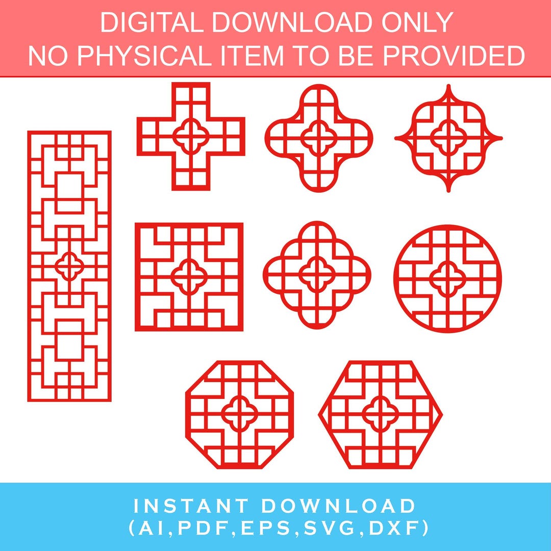 Chinese Traditional Pattern SVG Files – Digital Download for Laser ...
