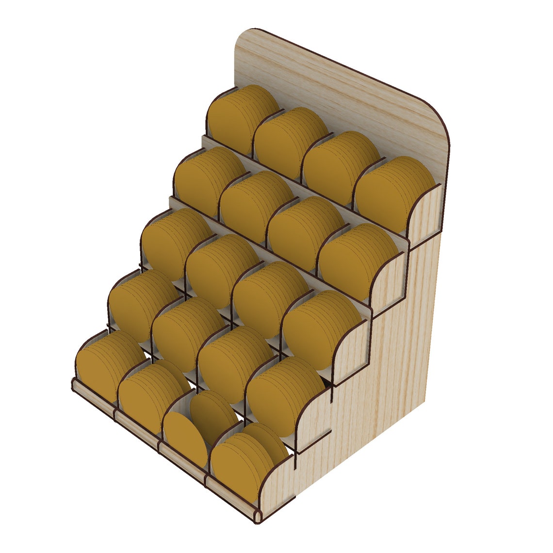 2.5 Inch Coaster Display Stand With 20 Pocket Countertop | Etsy