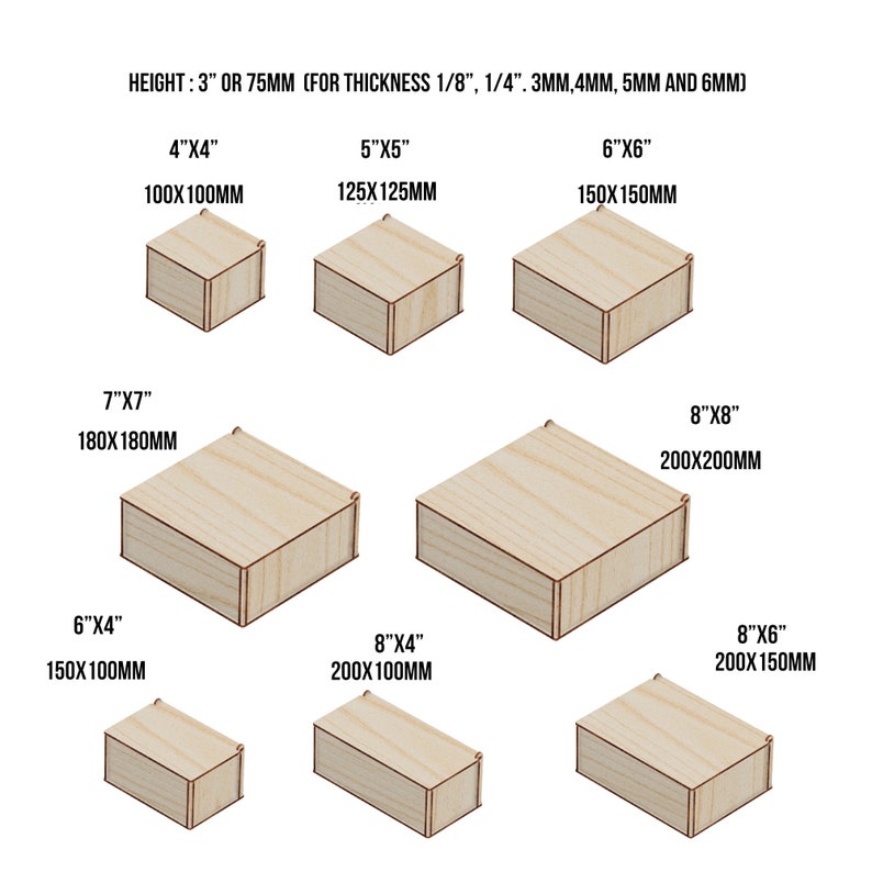 Total 192 Different Flip up Lid Boxes, Bundle Laser Cut Svg Files, 24 ...