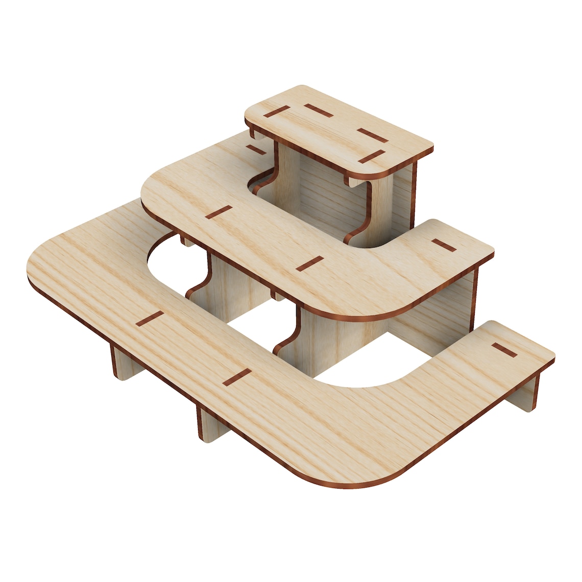 3 Layers Retail Table Display U Shape Stand With Shelves for - Etsy