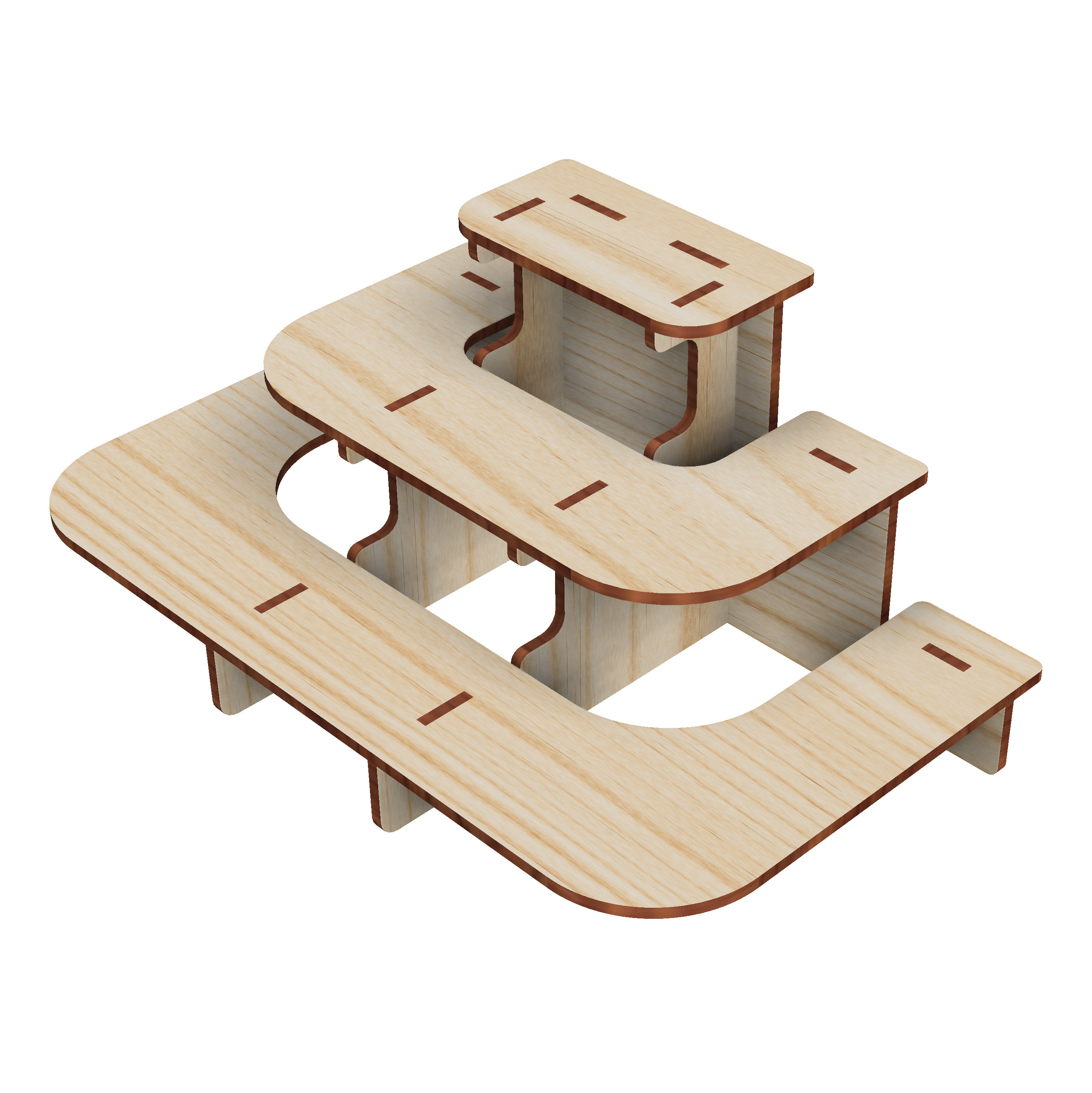 Home & Living laser cut file 3 Layers Retail Table Display Corner Stand ...