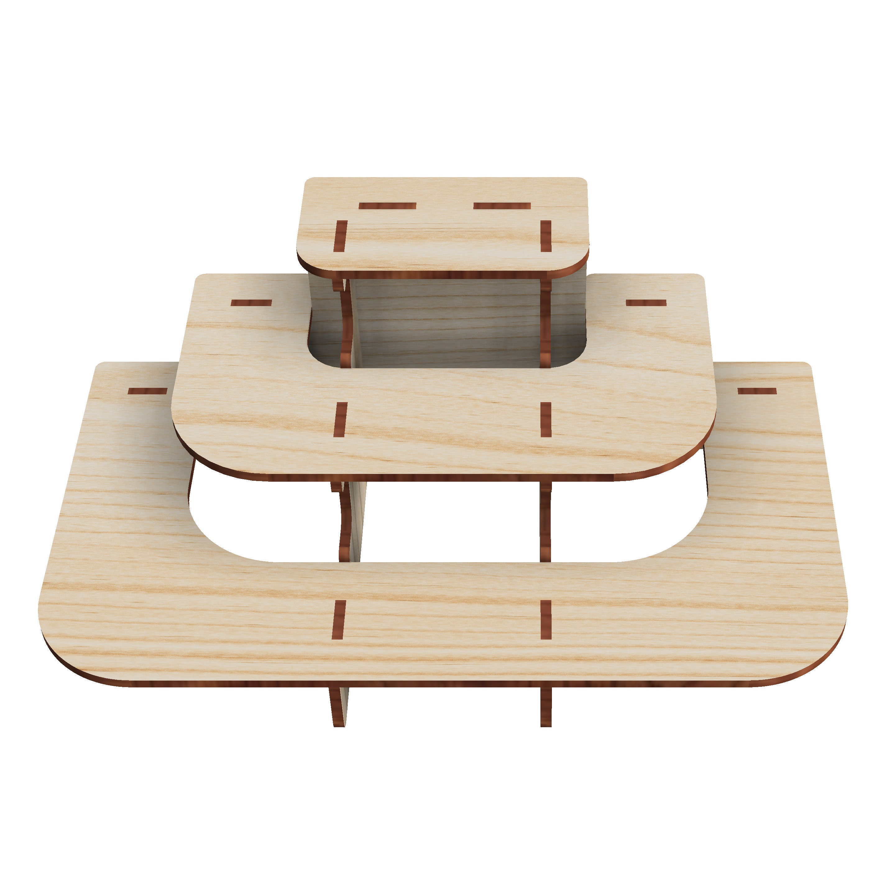 3 Layers Retail Table Display U Shape Stand With Shelves for Products ...