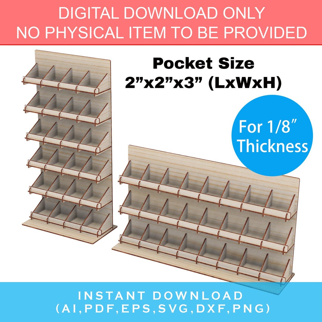 Laser Cut File for 2"x2"x3" Pocket Size Display Stand , Countertop ...