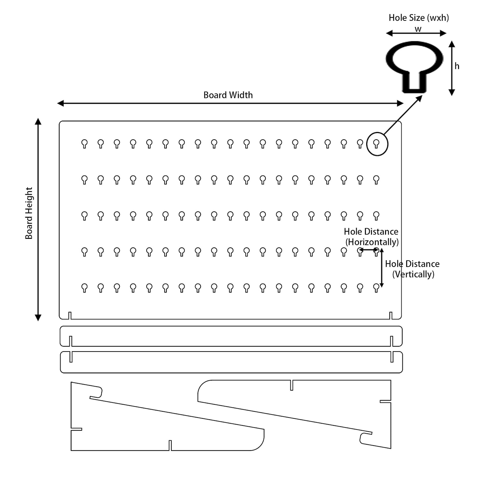 Custom Order Keyhole Slots Pegboard Display Stand With Your - Etsy