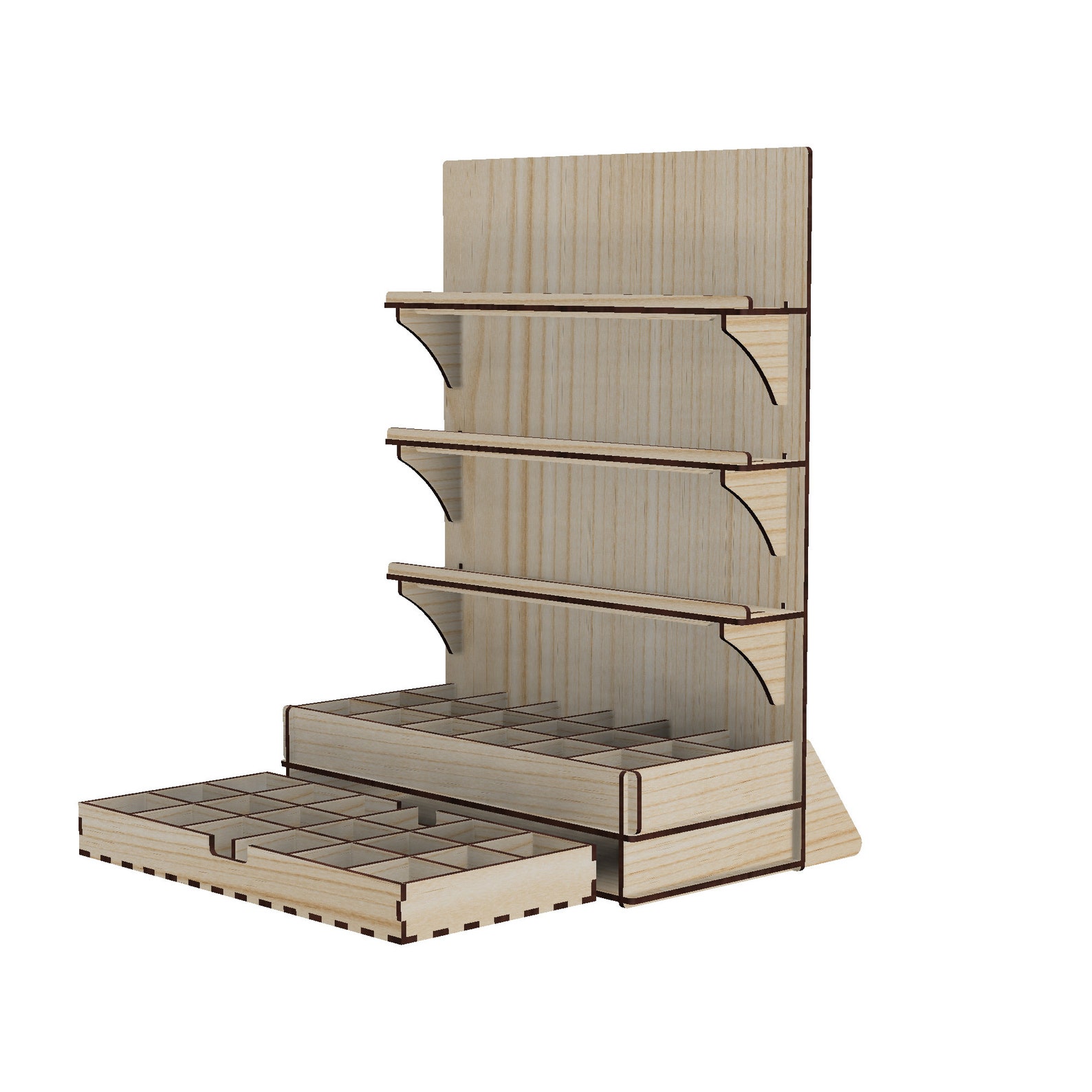 450x600mm 3 Tiers Shelf Product Display Stand With 2 Steps | Etsy