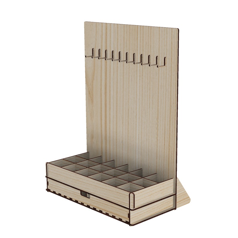 450x600mm 11 Hooks Product Display Stand With 2 Steps / 18 Compartment ...