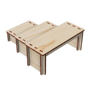 3 Tier Nesting Shelf Riser Display Stand, Display Shelf, Product Riser, Laser Cut Template ...