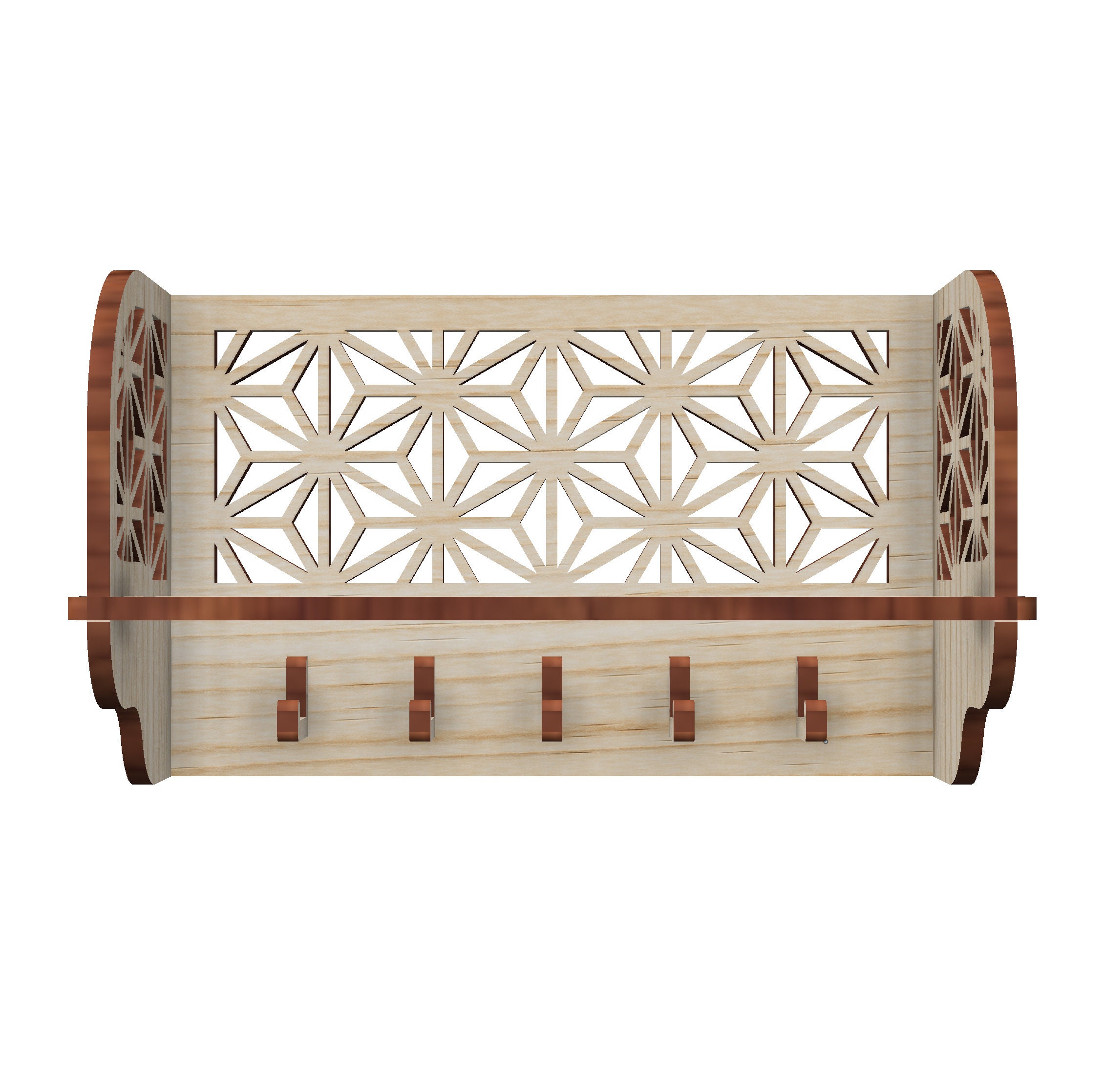 Laser Cut Key Holder With Shelf Svg Wall Mounted Key Hanger - Etsy