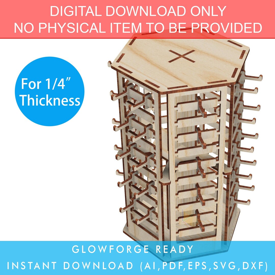 Laser Cut File for 6 Sided Rotatable Display Stand Svg, Rotating ...