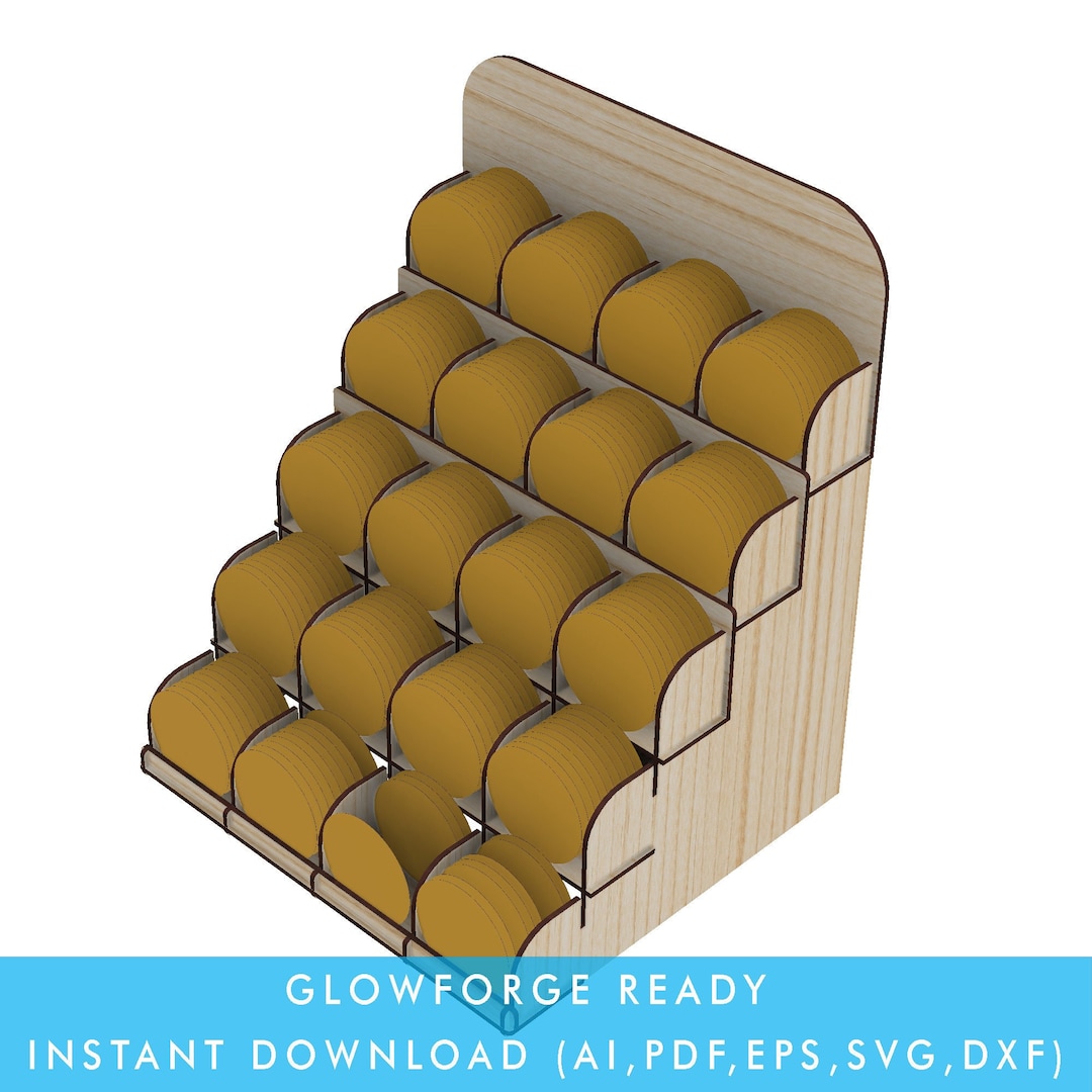 2.5 Inch Coaster Display Stand With 20 Pocket Countertop Retail Storage ...