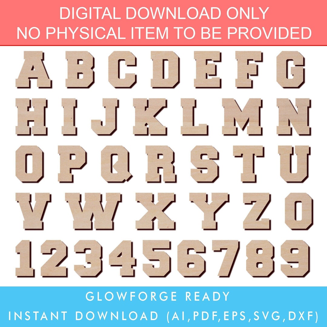 Vector Laser Cut Lettering Alphabet Jersey Font Letter Wooden Letter A ...