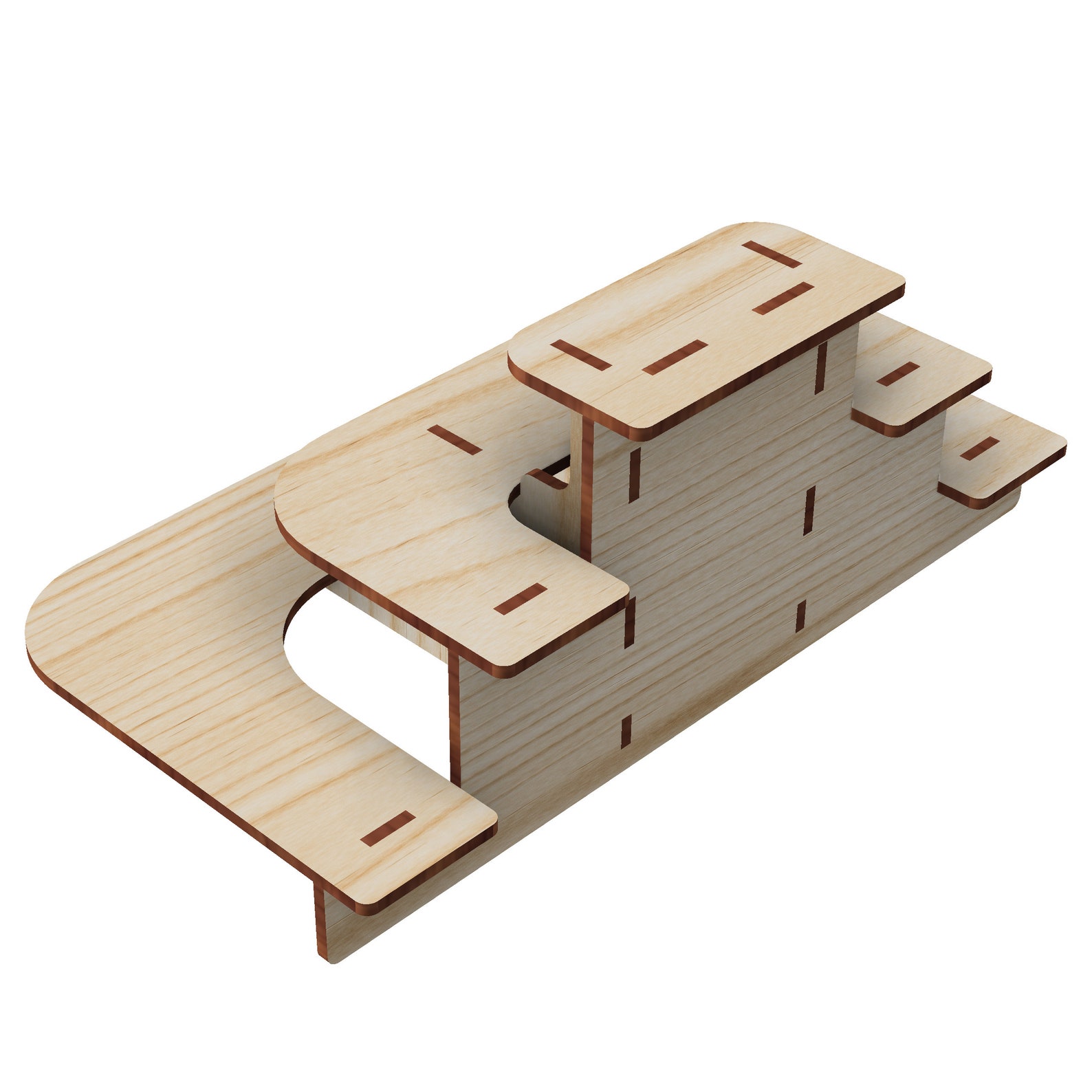 3 Layers Retail Table Display U Shape Stand With Shelves for - Etsy