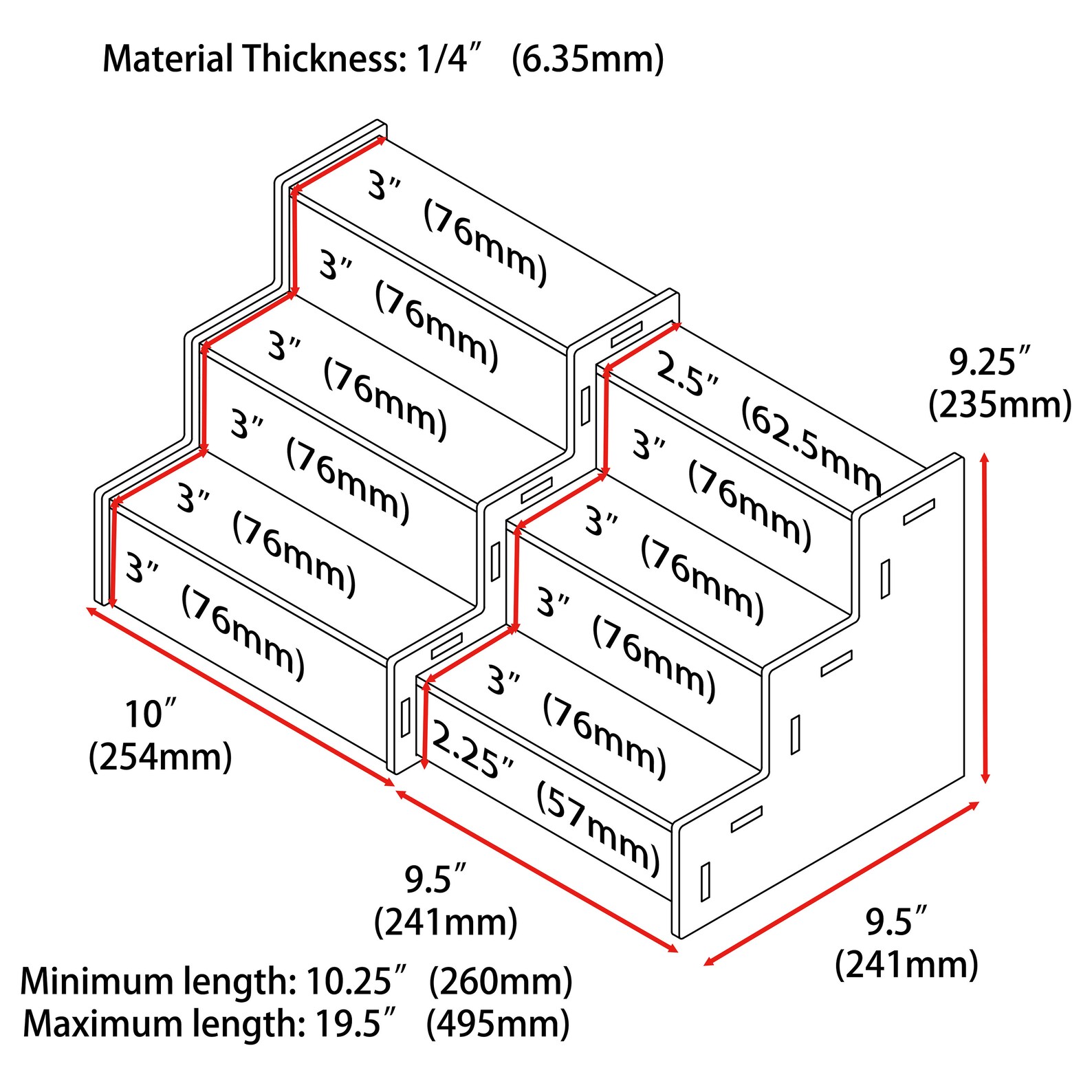 3 Tier Expandable Retail Table Display Straight Stand With Shelves ...