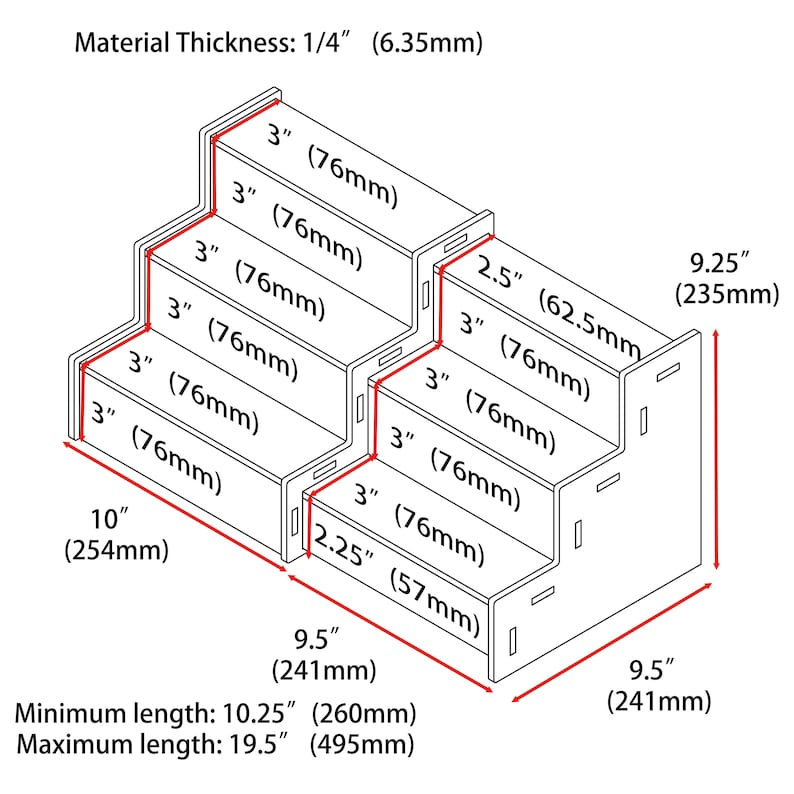 3 Tier Expandable Retail Table Display Straight Stand With Shelves ...