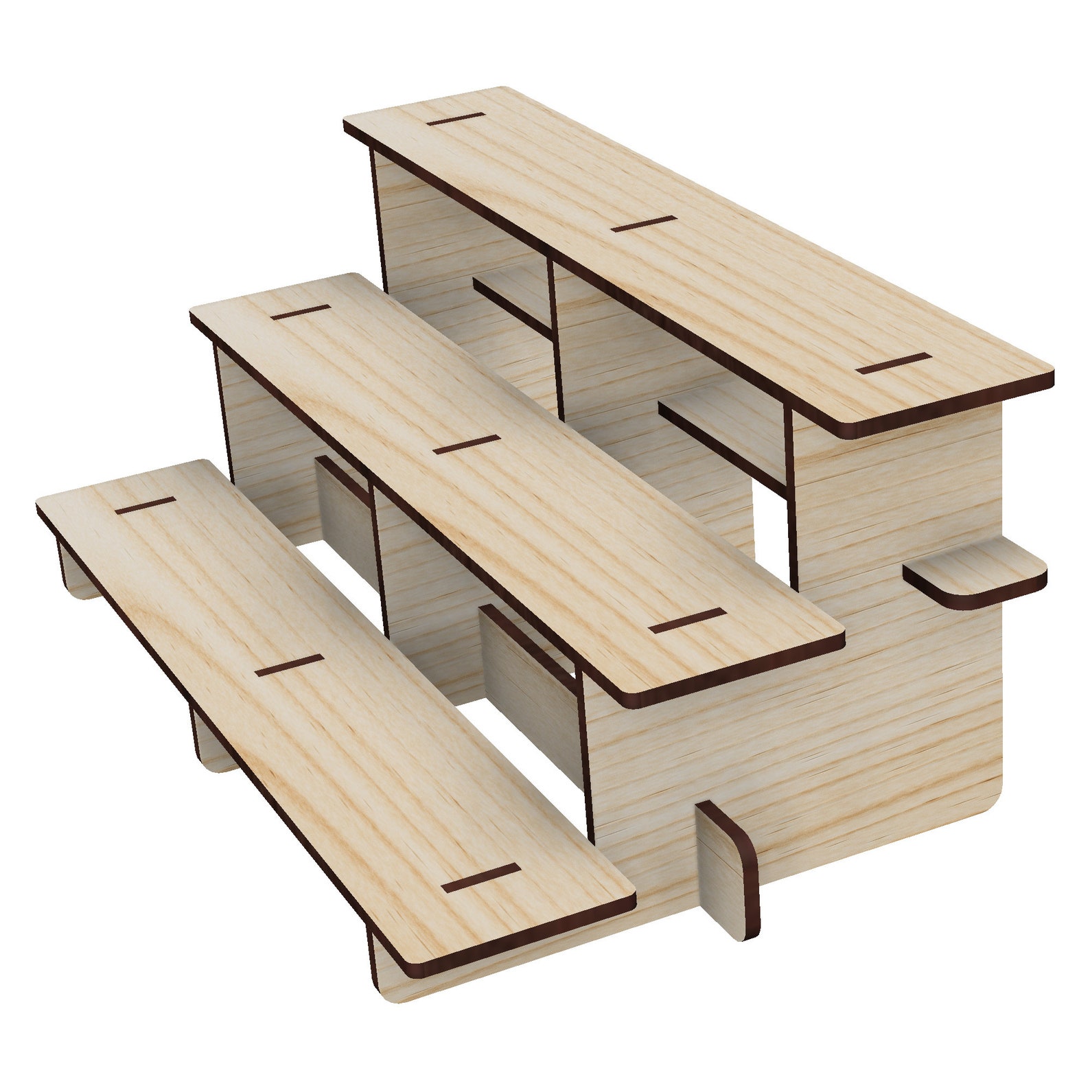 3 Layers Retail Table Display Straight Stand With Shelves for Products ...