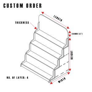 Custom Order 4 Layers Product Display Stand With Drawer in Back Vector ...