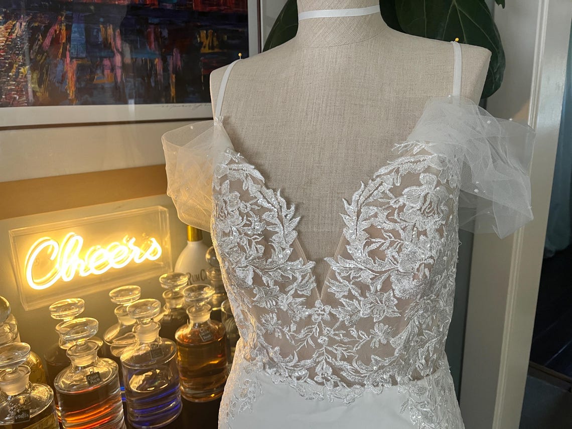 Pearl Tulle Straps Bridal, Formal (pair) - Etsy