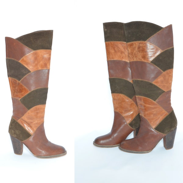 Patchwork Boots - Etsy