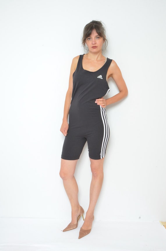 Adidas Unitard Bodysuit / Vintage 90 Black Adidas One Piece - Etsy