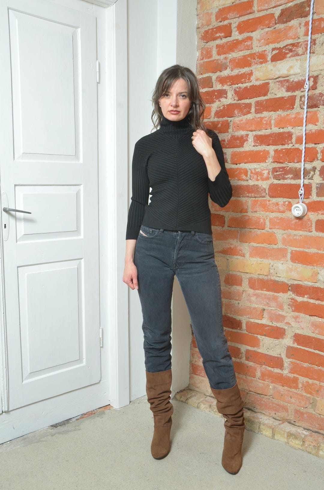 Vintage 90s Wayne Rogers Silk Turtleneck Size Small - Etsy