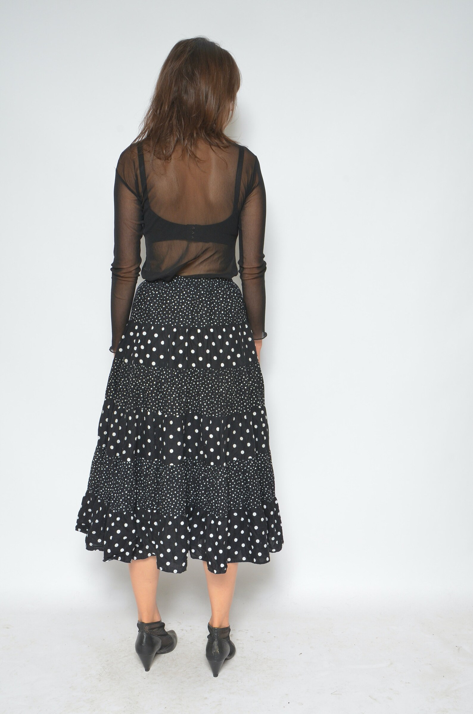 Betty Barclay Ruffled Long Skirt / Vintage 80s High Waist - Etsy