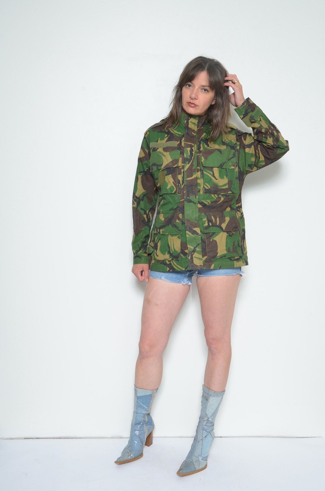 Camouflage Jacket / Vintage 90s Army Military Hunter Zipper Shirt ...