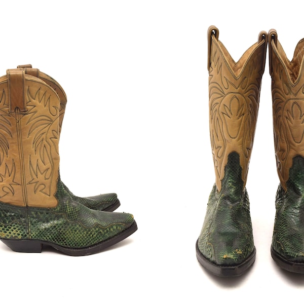 Snake Skin Boots - Etsy