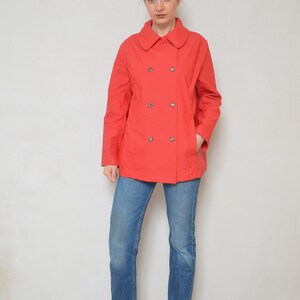 Vintage Red Raincoat / Woman Button up Raincoat / Original Sergio ...