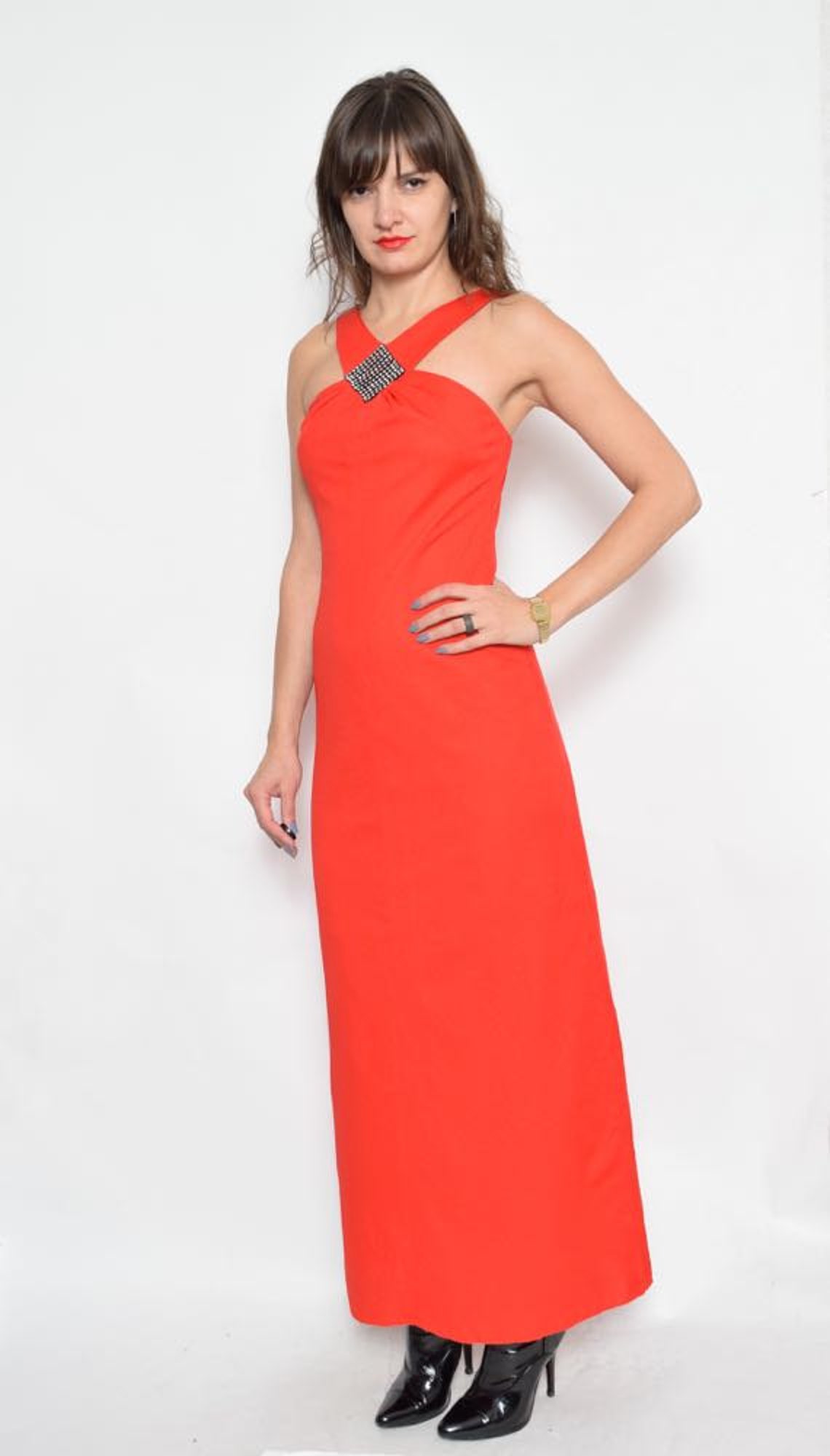 Vintage 80's Red Maxi Dress / Sleeveless Cocktail Red | Etsy