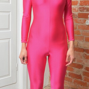 Vintage 90s Spandex Long Sleeve Pink Unitard Jumpsuit Size XS - Etsy