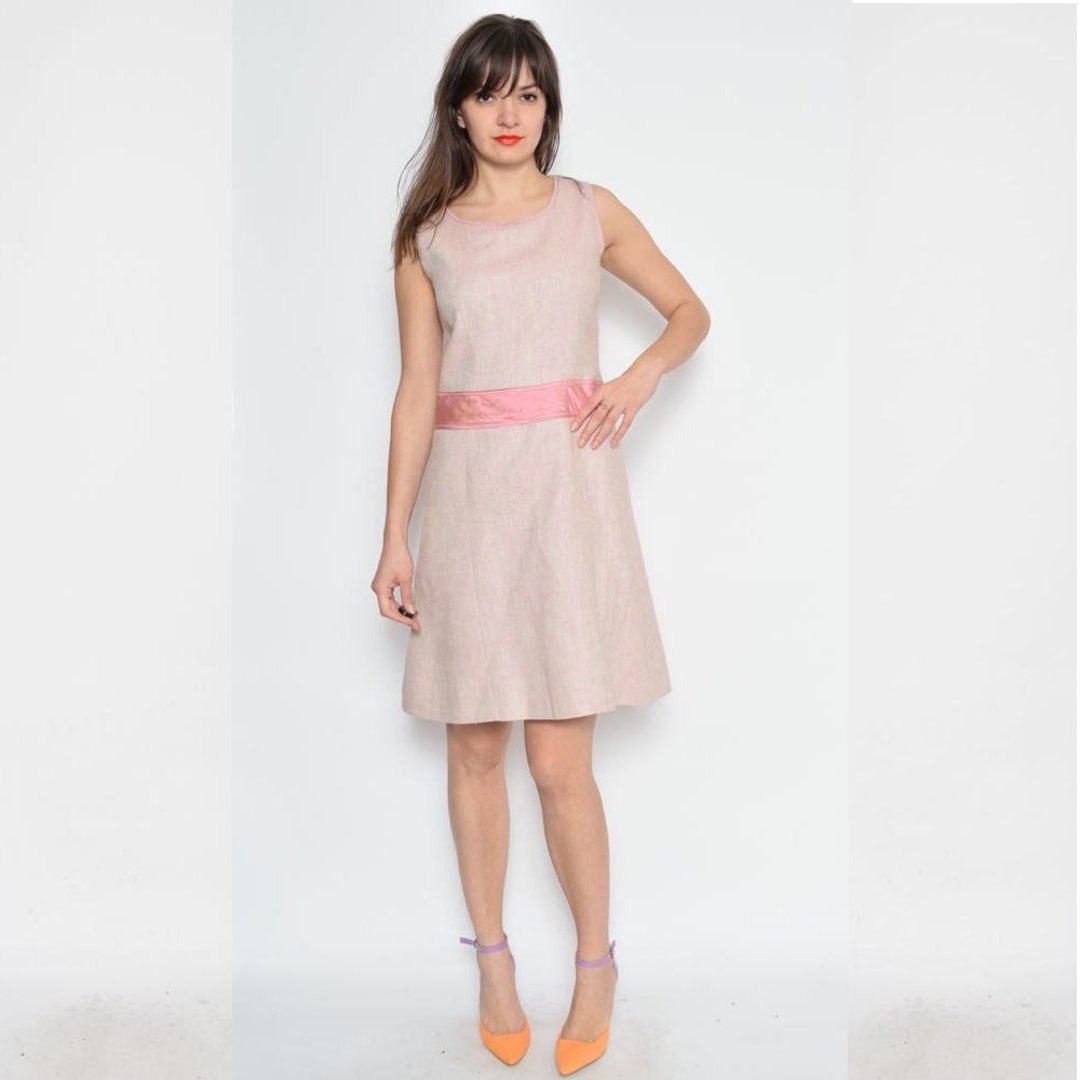 Vintage Light Pink Dress / Sleeveless Pink Midi Dress - Size Medium - Etsy